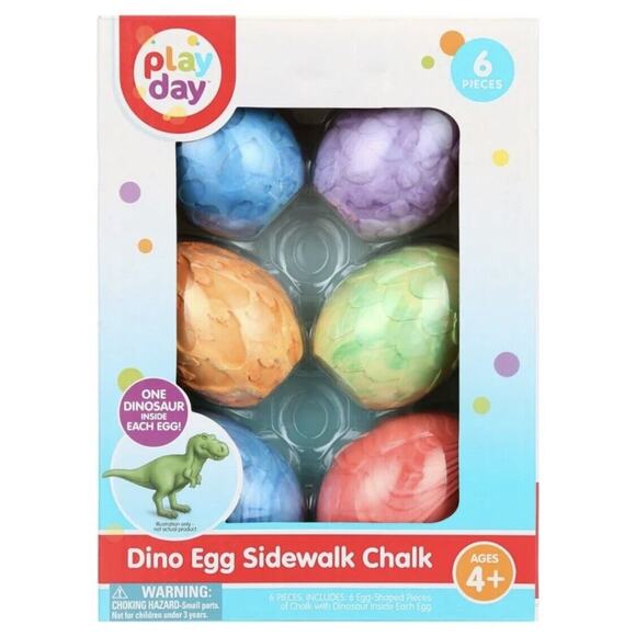 Play Day | Toys | Dino Egg Sidewalk Chalk 6 Piece Set With One Dinosaur ...